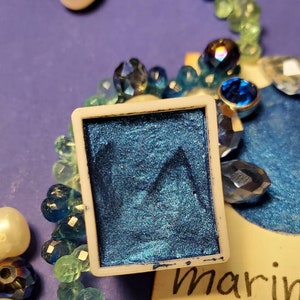Marine Blue, Metallic, Shimmering, Handmade Watercolor Paint for ...