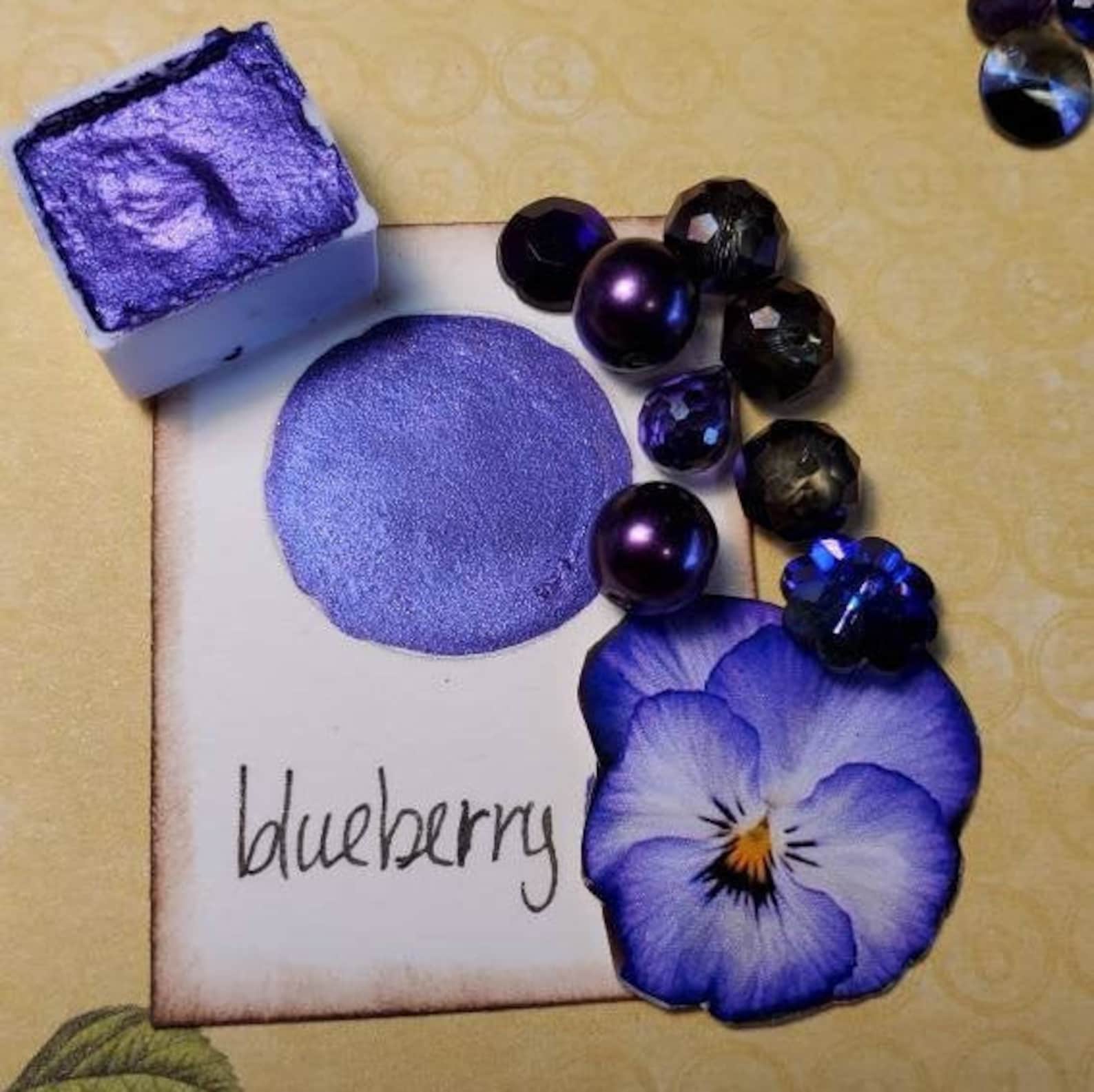 Blueberry Metallic, Shimmering, Handmade Watercolor Paint for Painting ...