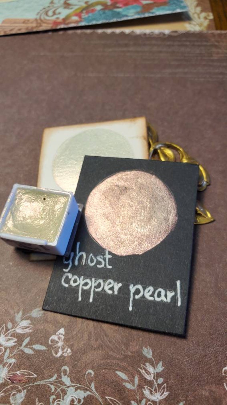 Ghost copper pearl Metallic shimmering handmade watercolor | Etsy