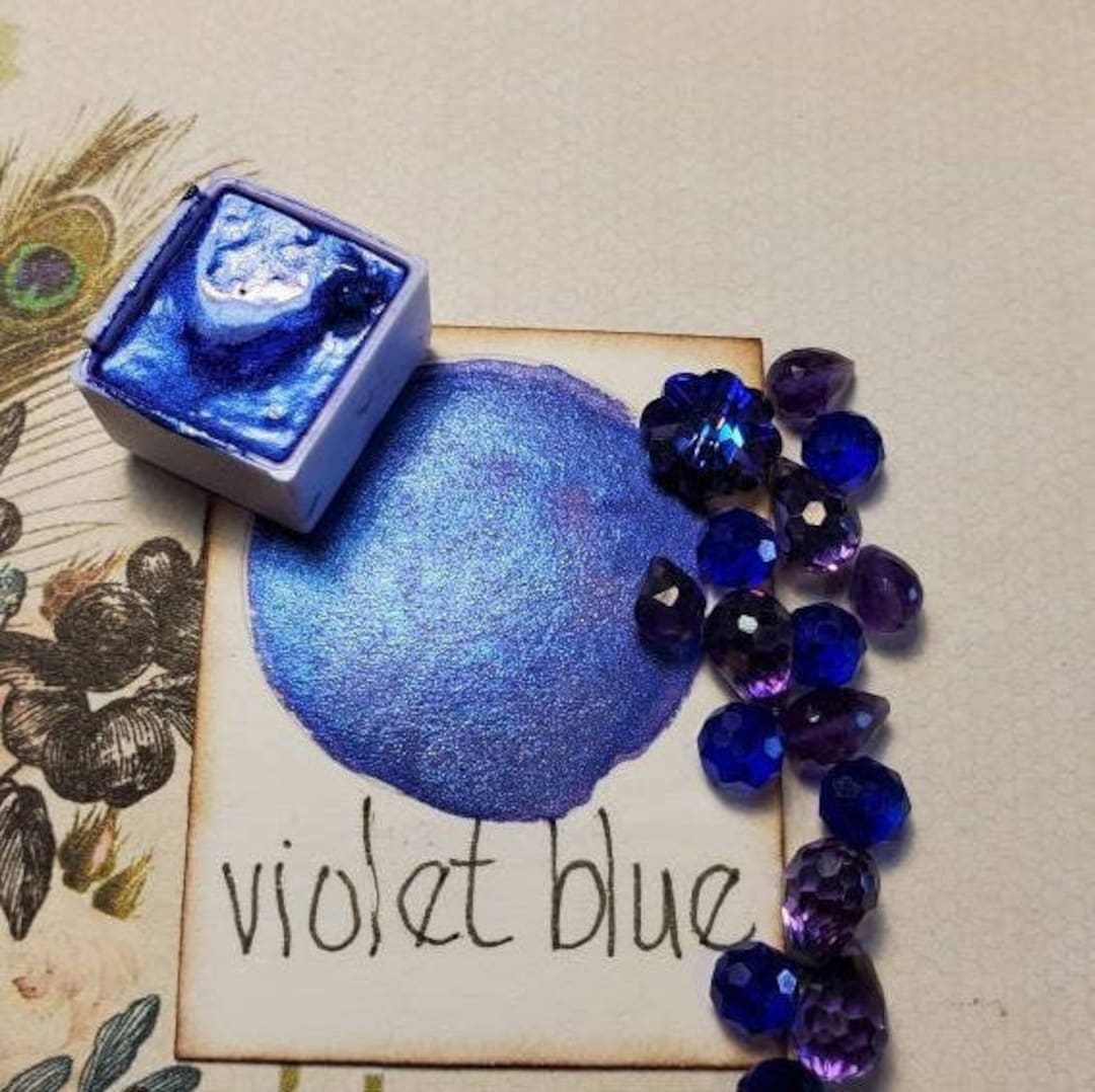 Violet Blue, Metallic, Shimmering, Handmade Watercolor Paint for ...