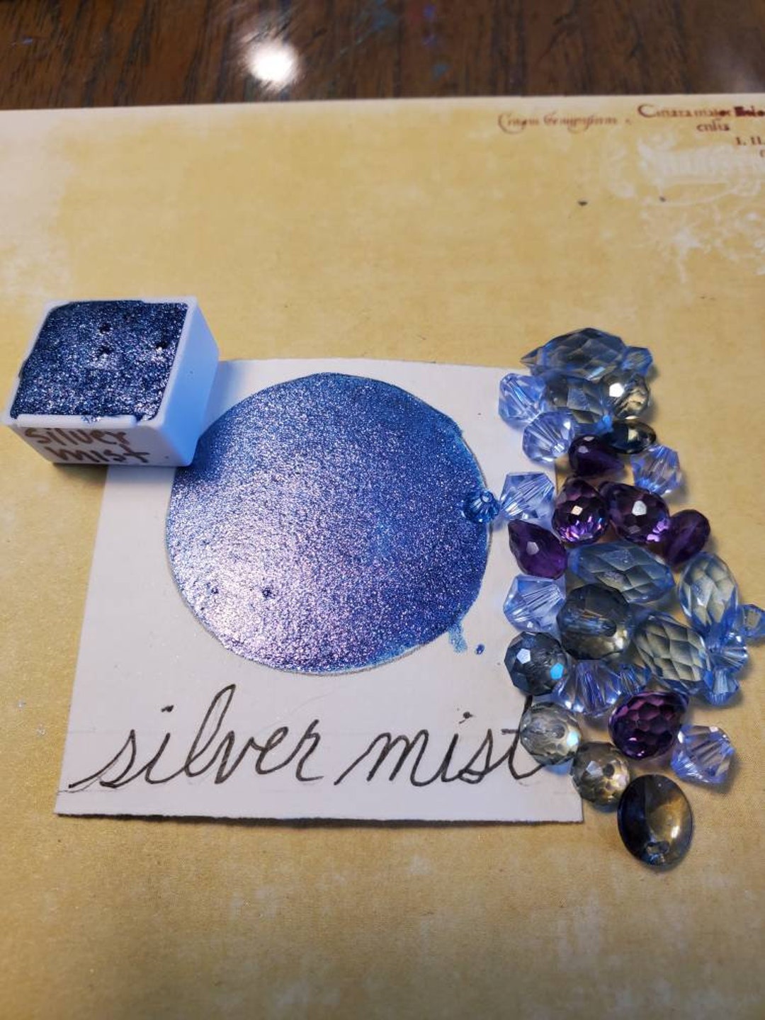 Silver Mist Handmade Watercolor Paint, Shimmering Lilac-blue - Etsy