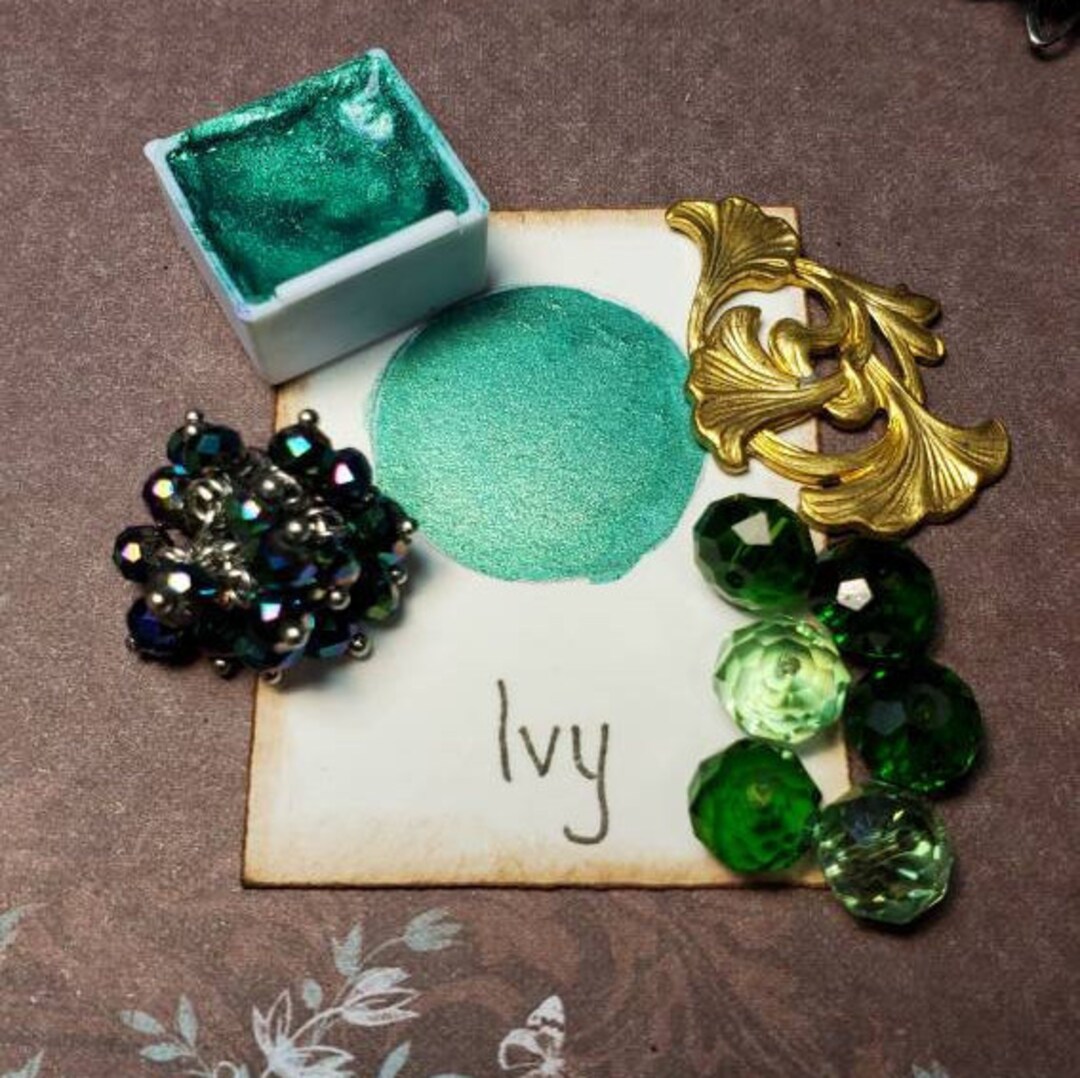 Ivy Green Metallic, Shimmering, Handmade Watercolor Paint for Painting ...