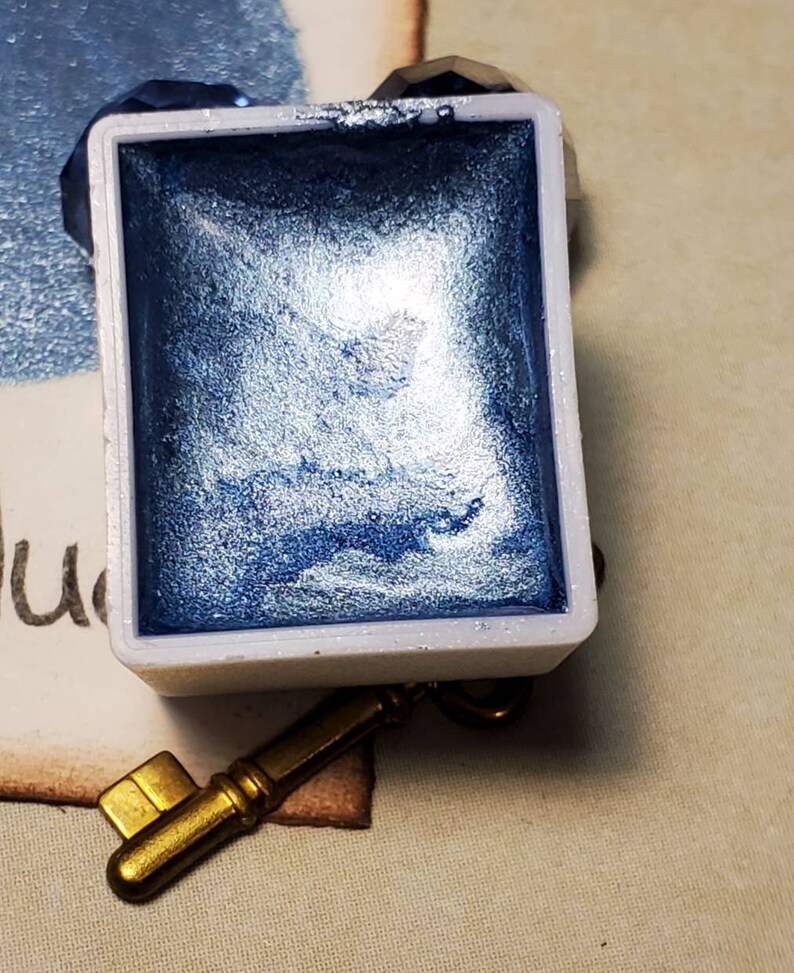 Indigo Metallic Shimmering Handmade Watercolor Paint for | Etsy