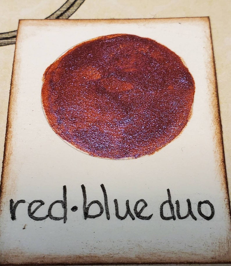 Red-blue Duo Metallic Shimmering Handmade Watercolor Paint - Etsy