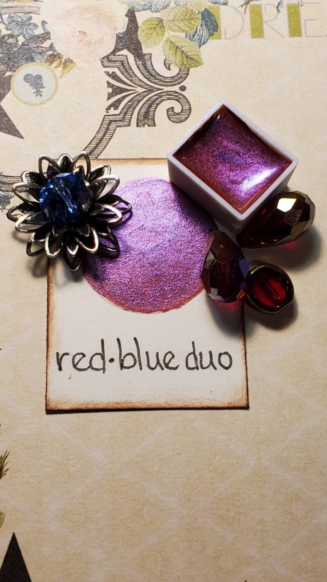 Red-blue Duo Metallic Shimmering Handmade Watercolor Paint - Etsy
