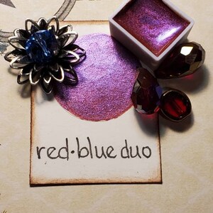 Red-blue Duo Metallic Shimmering Handmade Watercolor Paint - Etsy