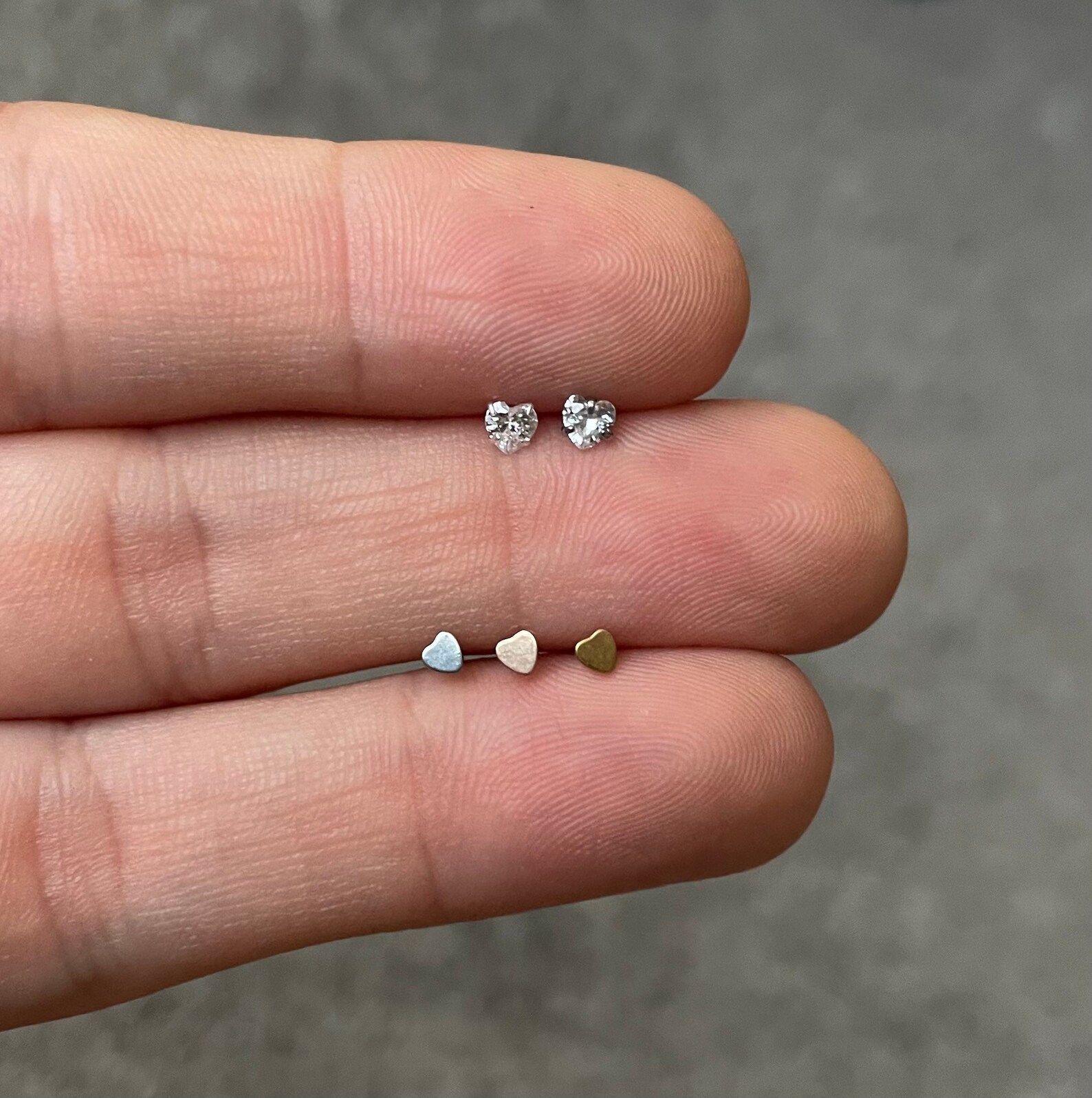 20G & 18G • Tiny Sterling Silver 925 Heart Nose Piercing • Stainless ...