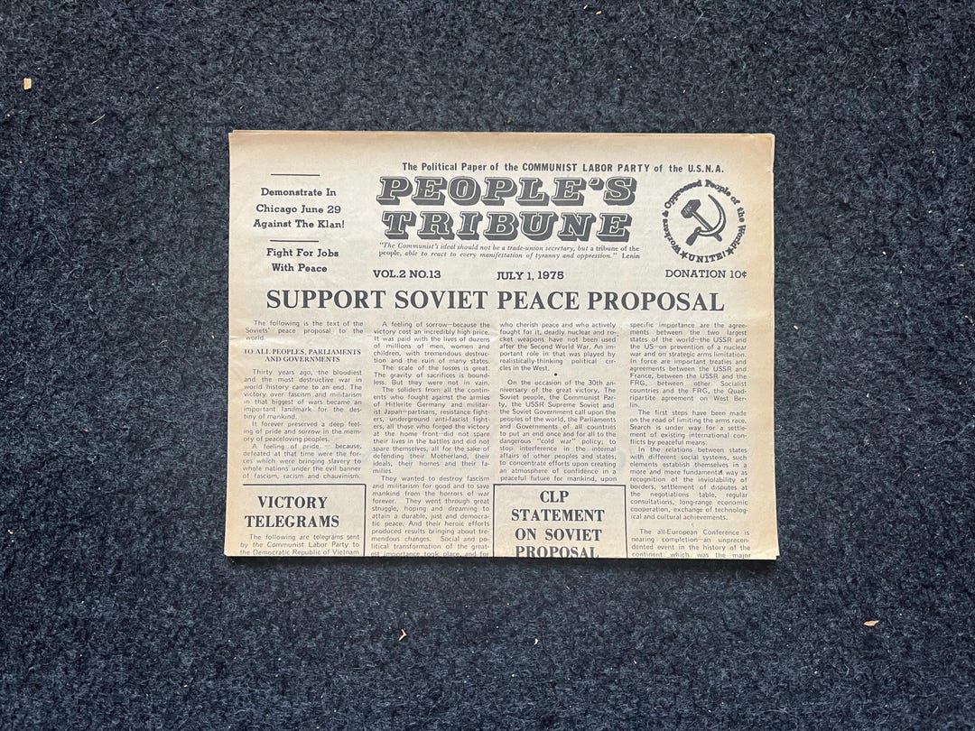 1975 WW2 30 Year Anniversary Soviet Peace Plan Propaganda Newspaper ...