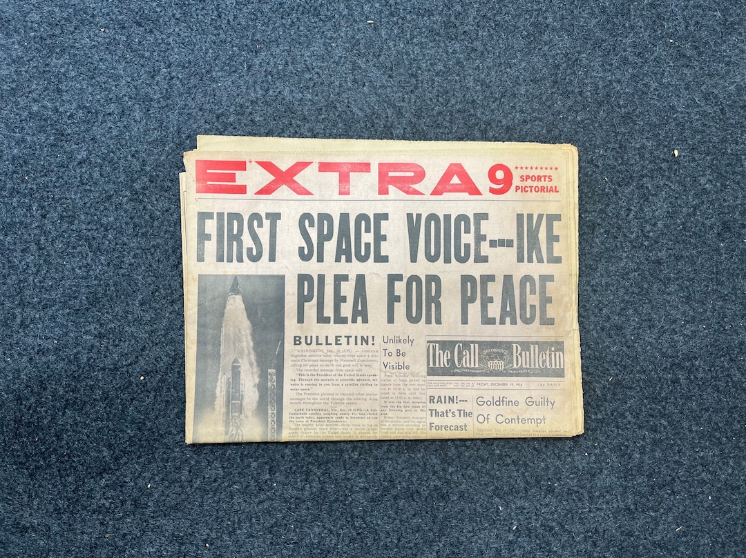 1958 First Radio Broadcast, Eisenhower Speaks From Space, US Space Race ...