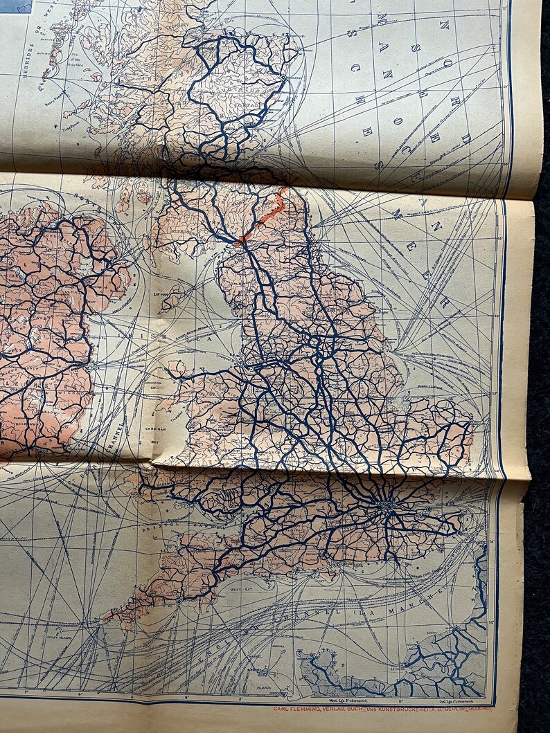 1914 WWI Great Britain Map England Maps Decor World War I Map - Etsy