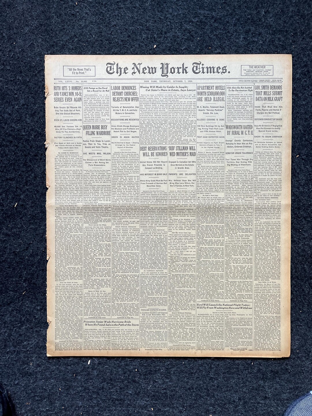 1926 Saint Louis Babe Ruth Wins Championship of Baseball, Vintage ...