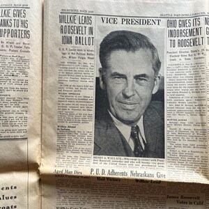 1940 FDR Wins Historic 3rd Term, Historic Gifts, Vintage Newspaper, WW2 ...