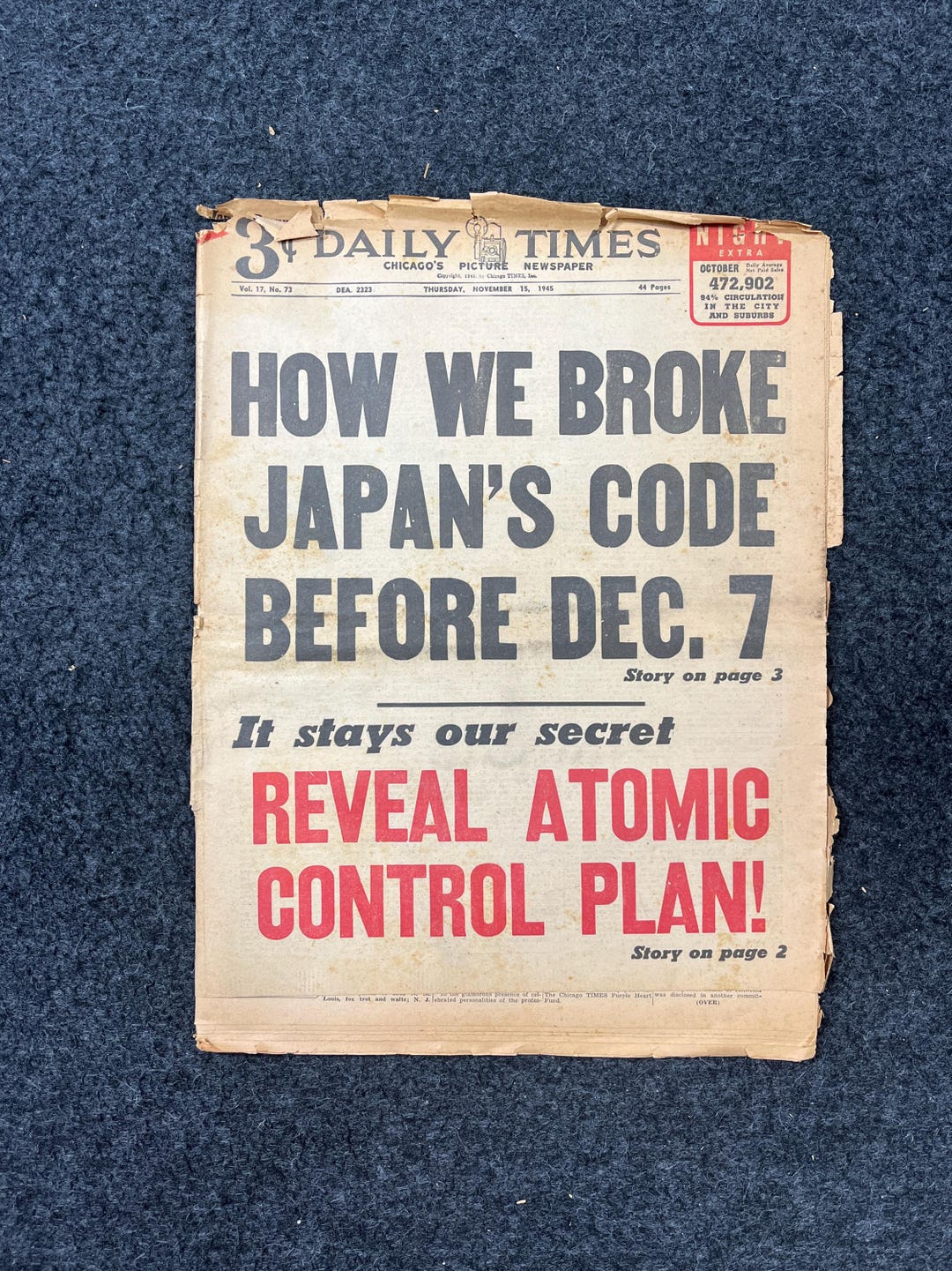 1945 Breaking Japanese Code, Pearl Harbor Conspiracy, Late WW2 Theatre ...