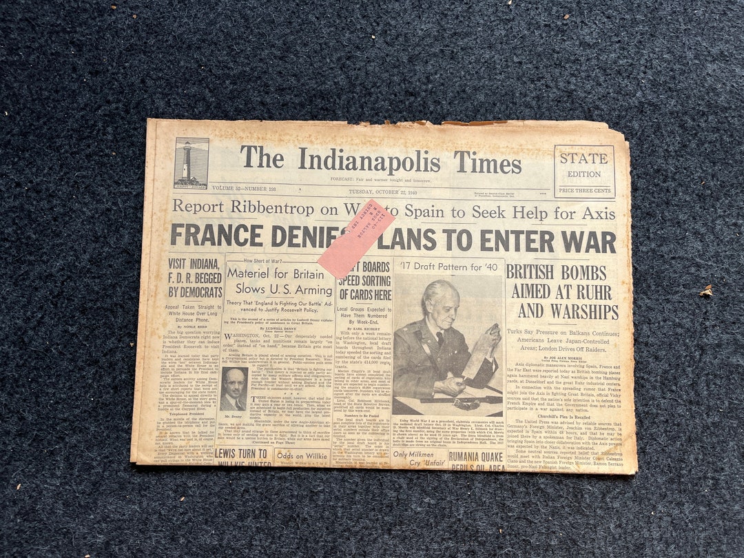 WW2 1940 Fall of France, WW2 Newspaper, Vintage Antique Gifts, French ...