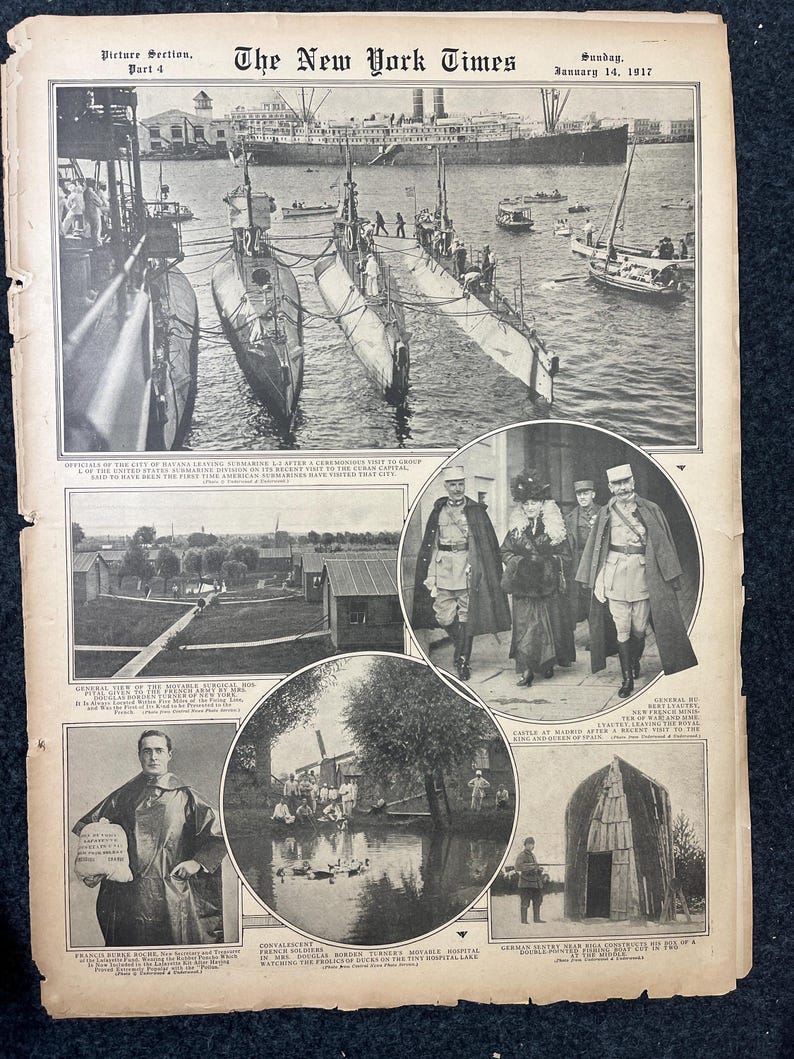 WWI Vintage Newspaper Pictorial Section: Original World War One ...