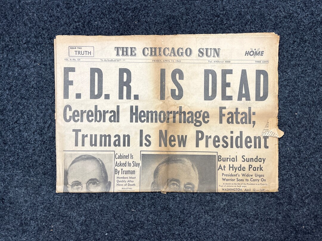 1945 WW2 FDR Death - World War 2 History- Death of President Roosevelt ...