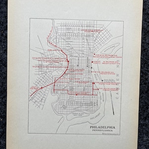 1930s Philadelphia Railroad Map: Vintage Industrial Wall Decor - Etsy