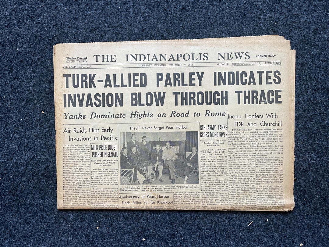 1943 Turkey Vs Germany, Late WW2 European Theatre Newspaper Original ...