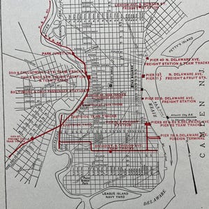 1930s Philadelphia Railroad Map: Vintage Industrial Wall Decor - Etsy