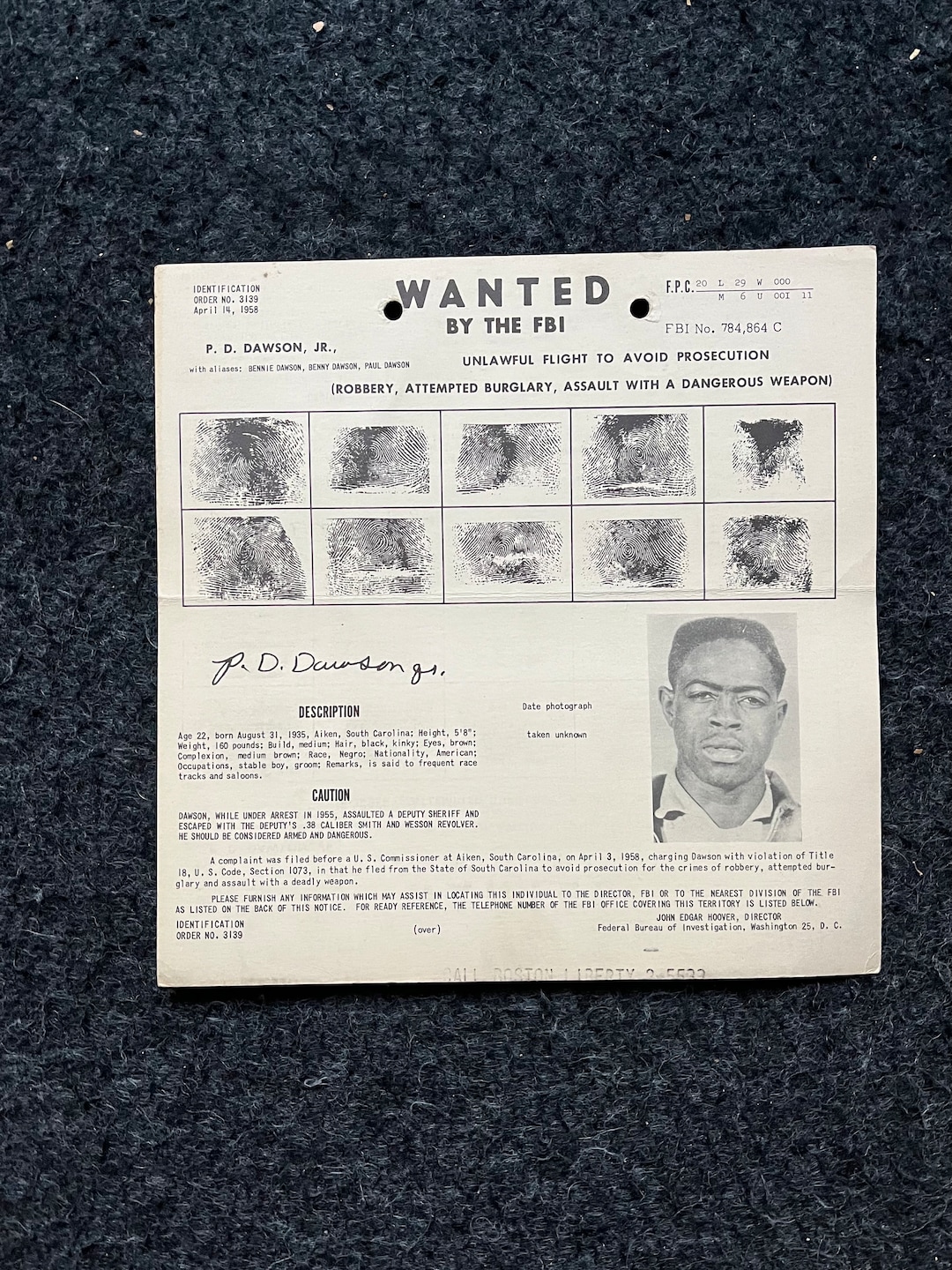 1950s FBI Wanted Poster, Vintage Serial Killer Memorabilia, Police Law ...