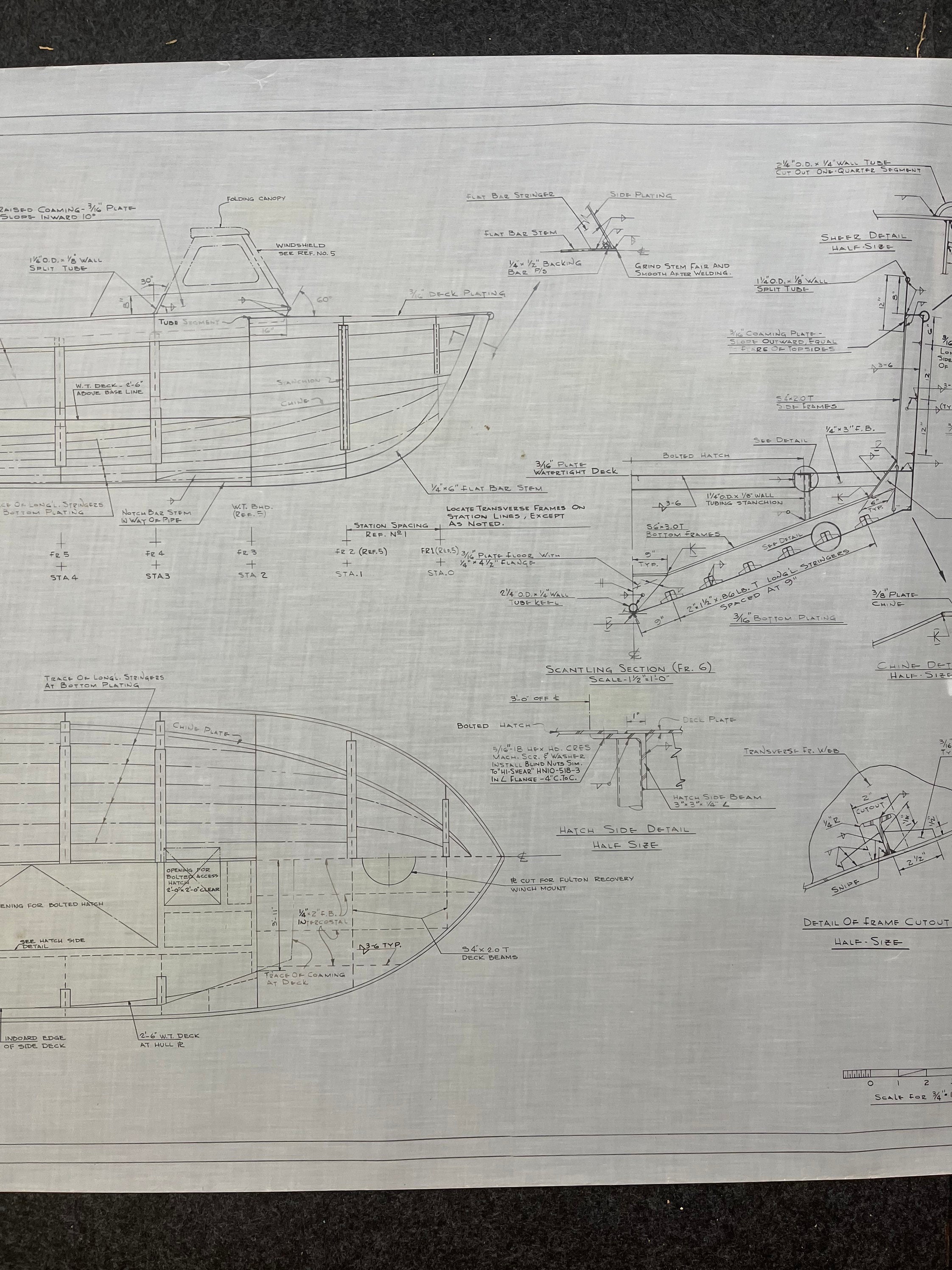 Original US Navy Ship Blueprint - LSCR Naval Boat Blueprints and Graphs ...
