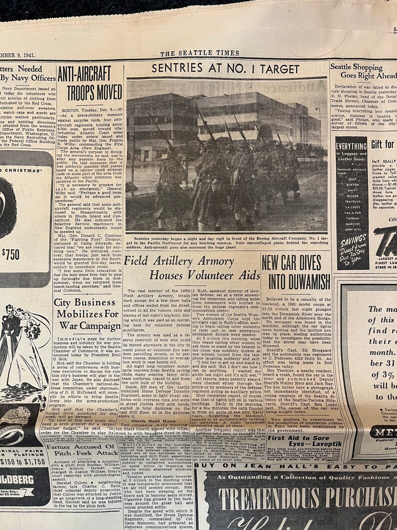 1941 WW2 New York Air Raid Hoax December 9th Invasion of - Etsy