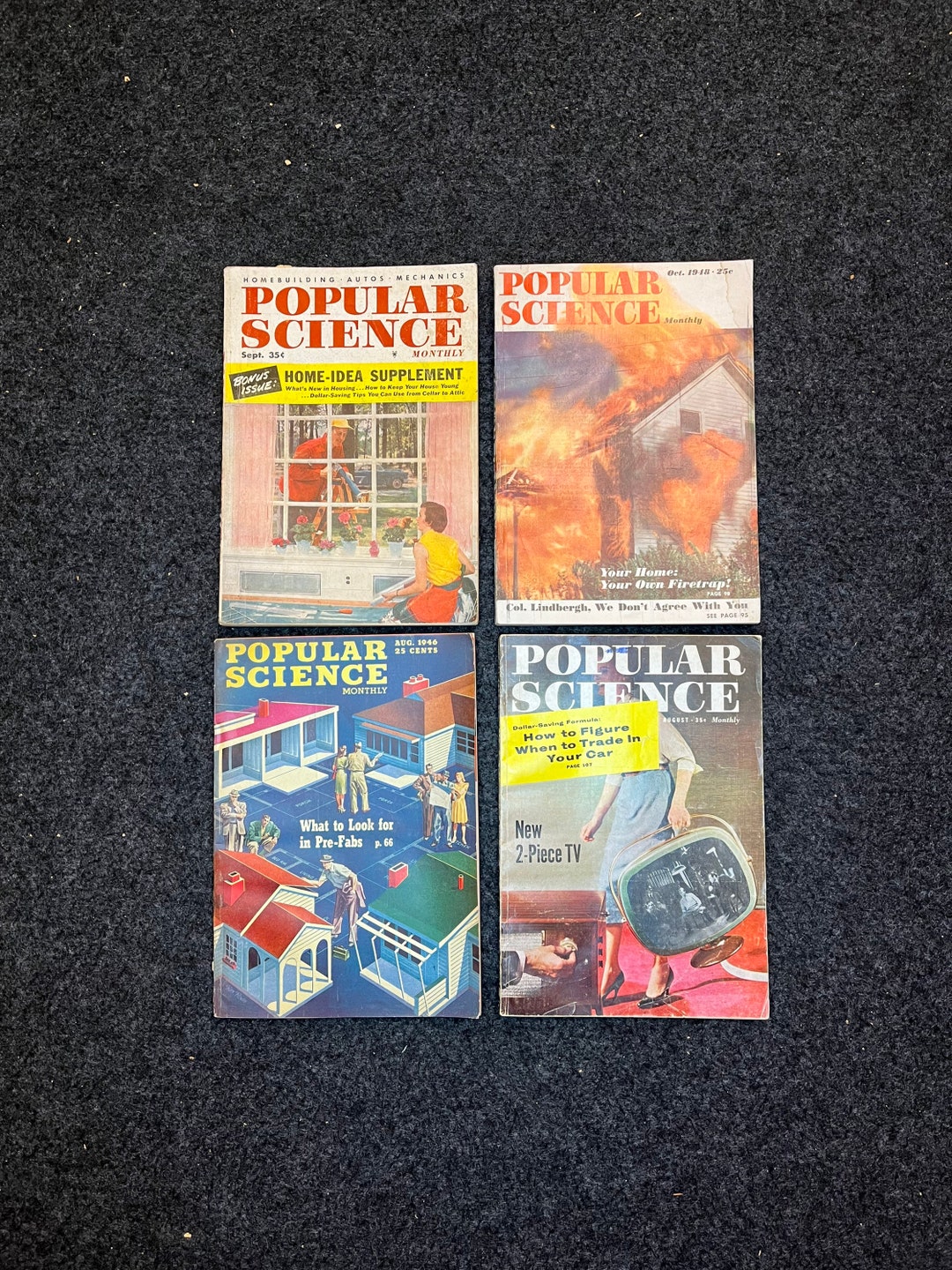 Vintage Popular Science Magazine -home Living Retrofuturism- Prefab ...