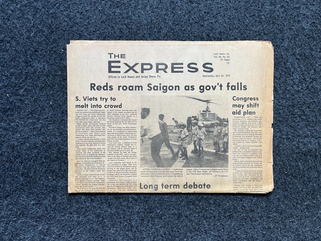 1975 Fall of Saigon Newspaper: Original Vintage Vietnam War History - Etsy