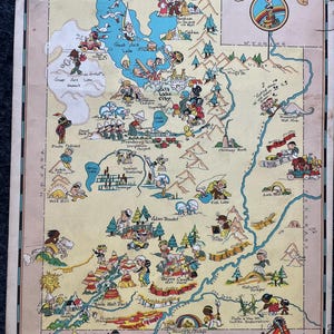 1931 Cartoon UTAH Pictorial Map, Original Atlas Page, Cottage Core Art ...