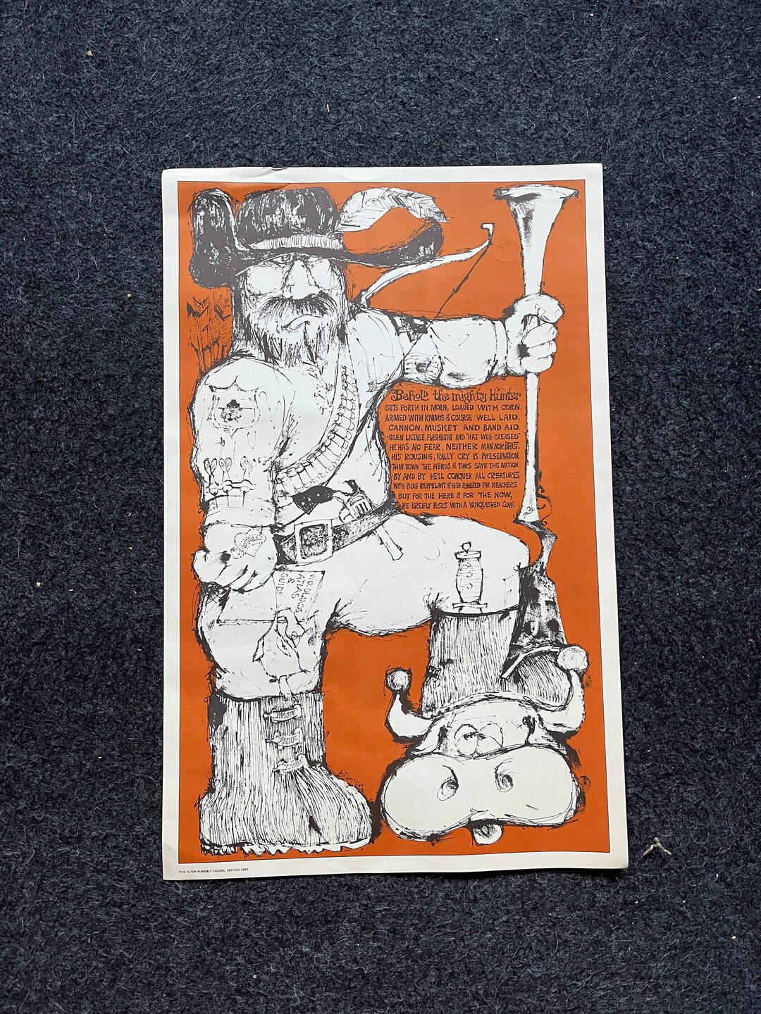 Vintage Hunting John Hitesman Lithograph Poster 1960's MCM Wall ...