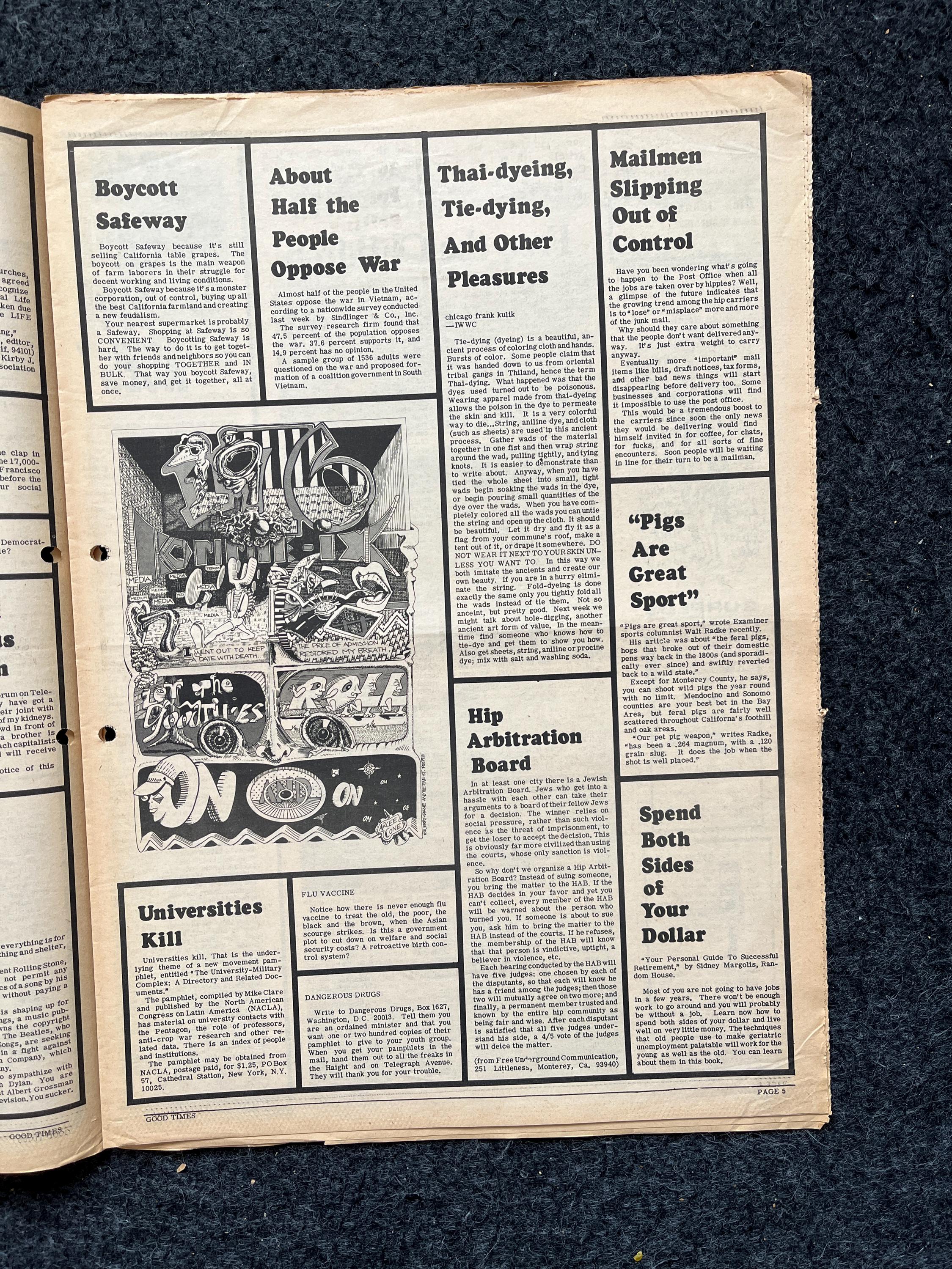 1969 San Francisco Leftist Newspaper Vintage Ephemera Gifts, Vintage ...