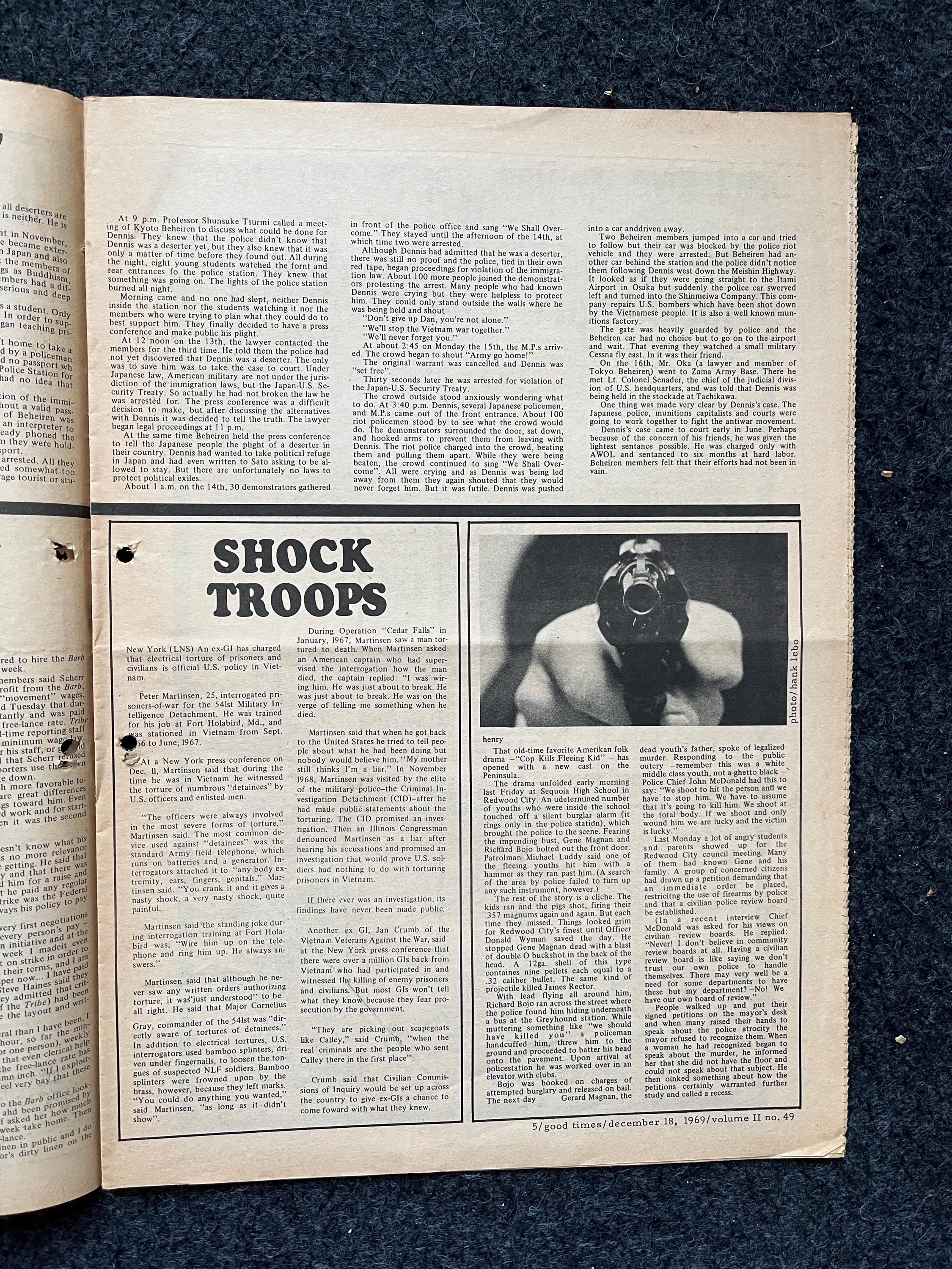 1969 Leftist Newspaper Vintage Ephemera Gifts, Vintage Zine, Good Times ...