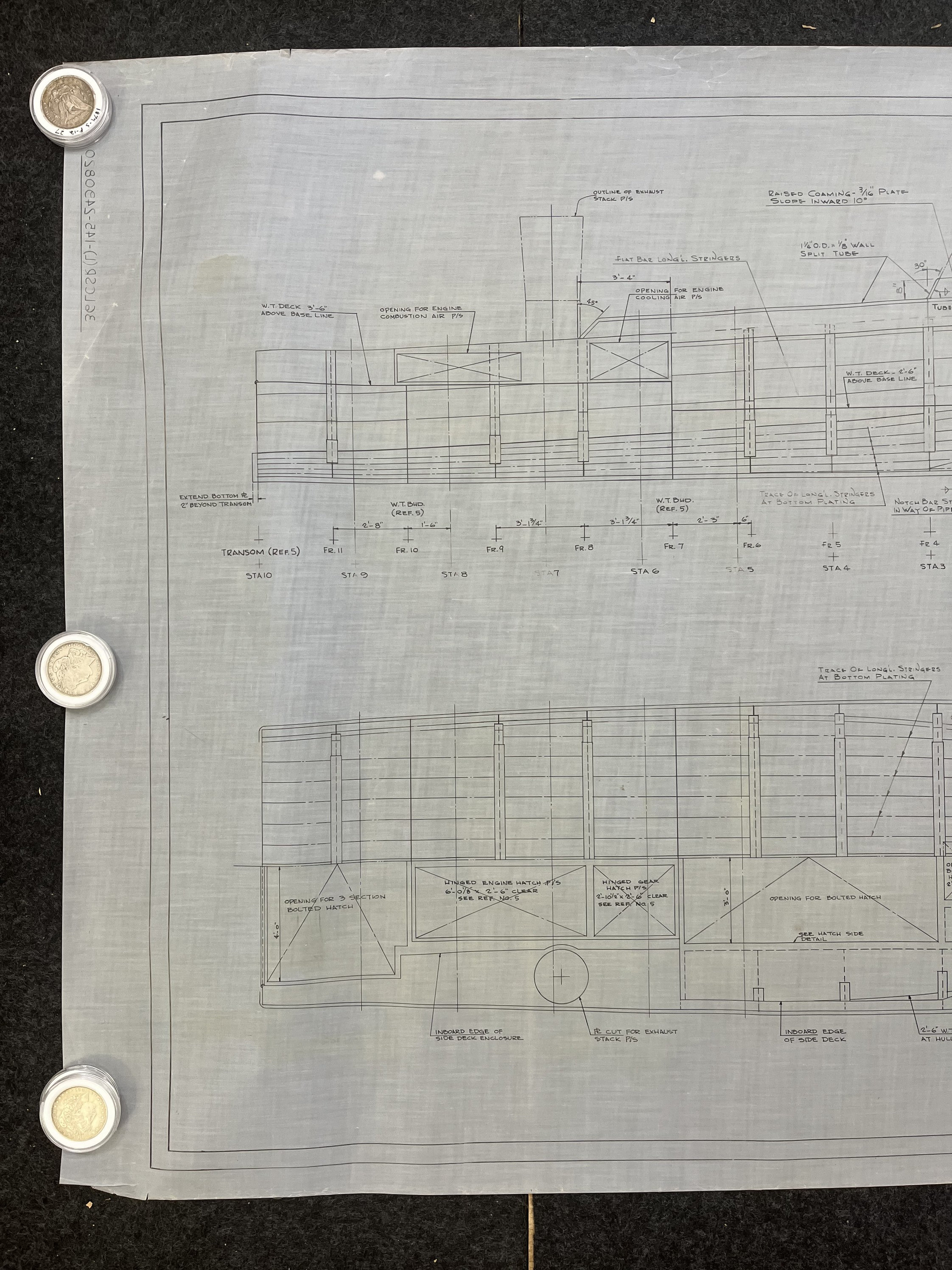 Original US Navy Ship Blueprint - LSCR Naval Boat Blueprints and Graphs ...