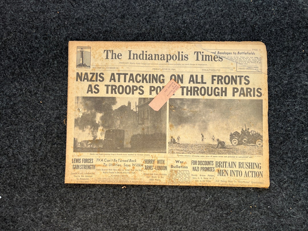 WW2 1940 Fall of France, WW2 Newspaper, Vintage Antique Gifts, French ...