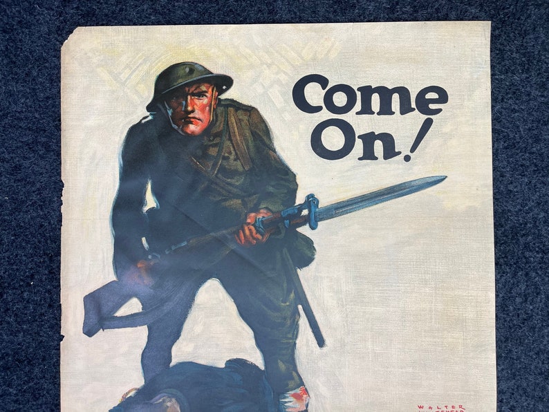 Original WW1 Propaganda Poster Come on 1917 World War 1 - Etsy