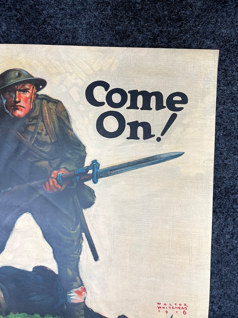 Original WW1 Propaganda Poster Come on 1917 World War 1 - Etsy