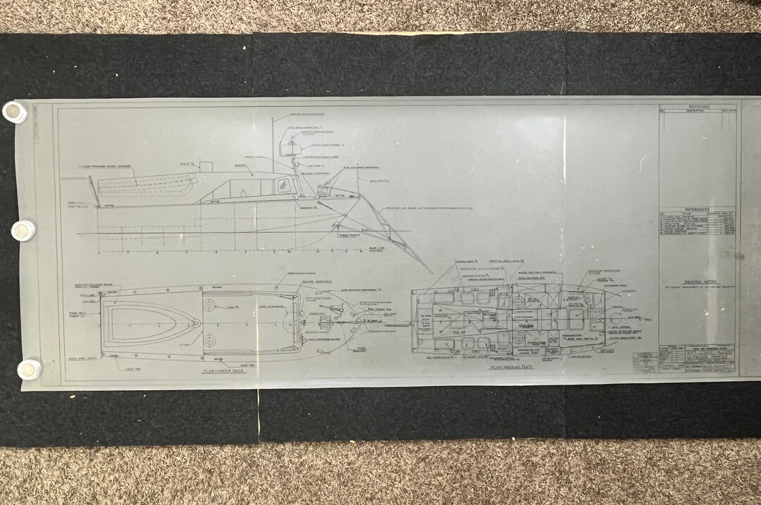 Original US Navy Ship Blueprint - LSCR Naval Boat Blueprints and Graphs ...
