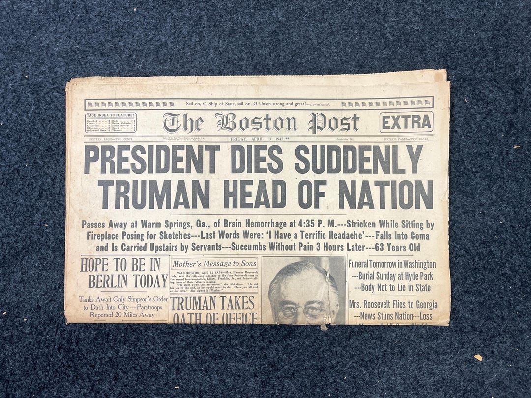 1945 WW2 FDR Death World War 2 History Death of President Roosevelt in ...