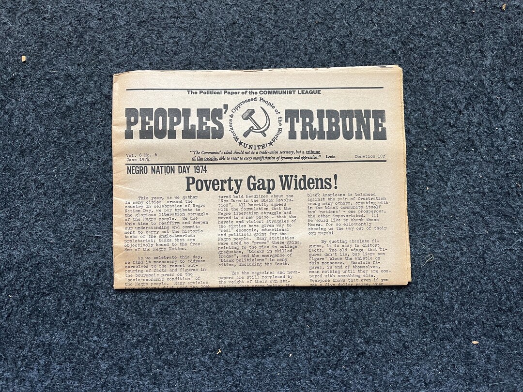 1974 Black Poverty Gap, Soviet Propaganda Newspaper, Vintage Communist ...