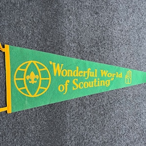 1970s Wonderful World of Scouting, Boy Scouts Souvenir Pennant Flag ...