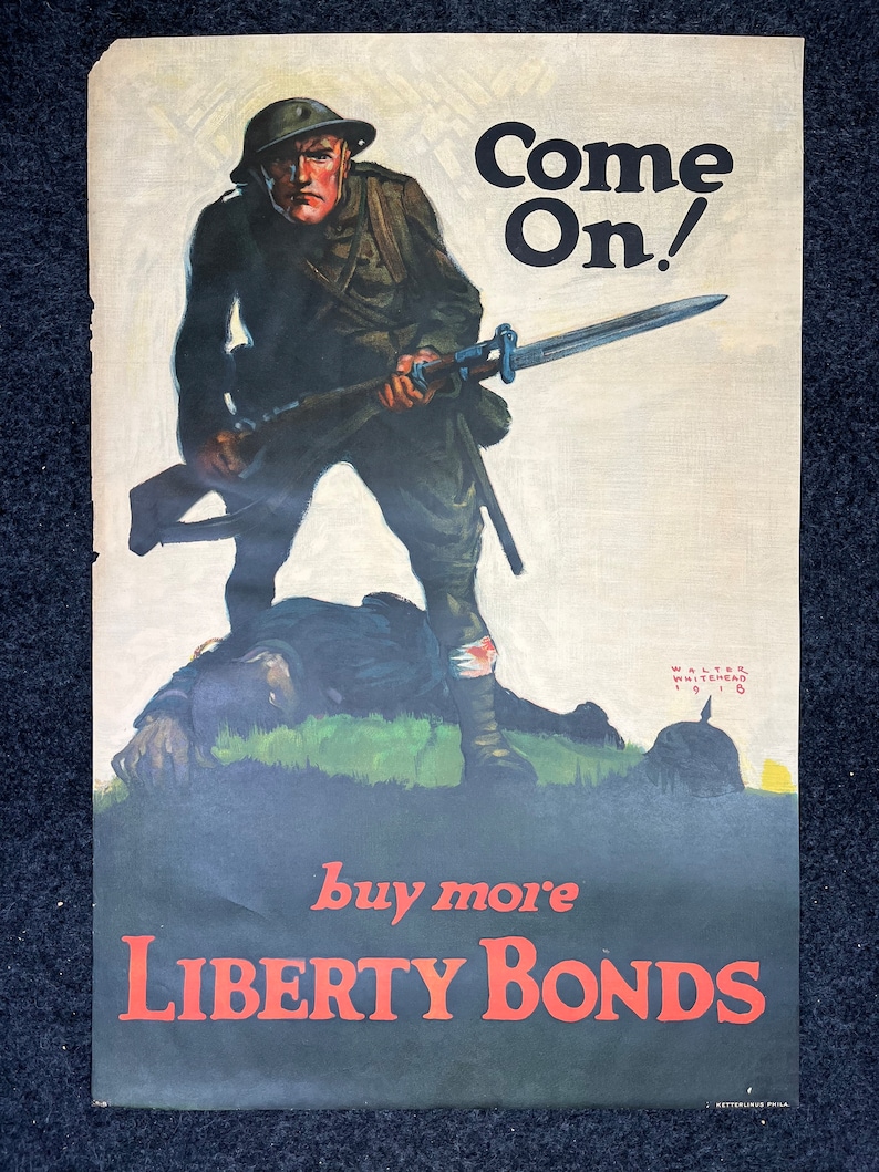 Original WW1 Propaganda Poster Come on 1917 World War 1 - Etsy