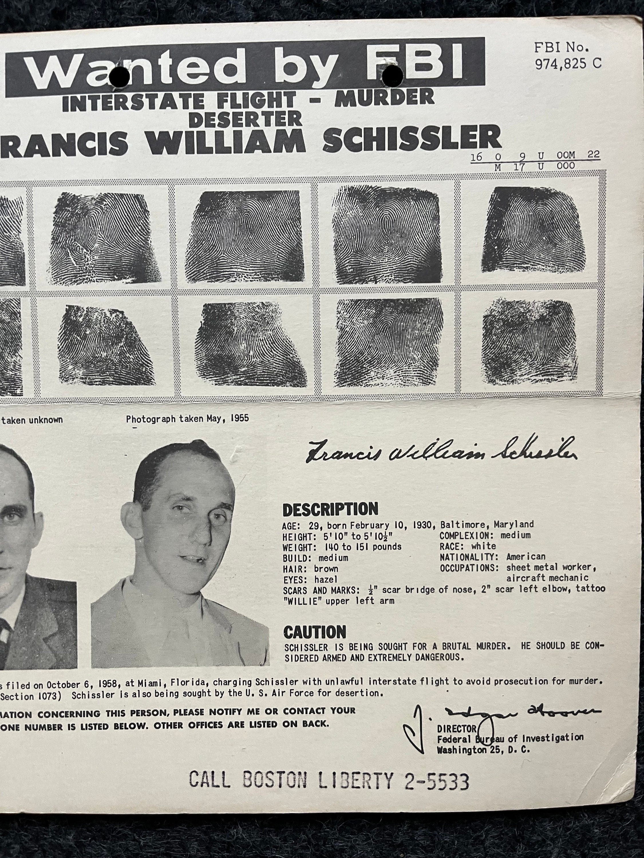 1950s FBI Wanted Poster Vintage Serial Killer Memorabilia - Etsy