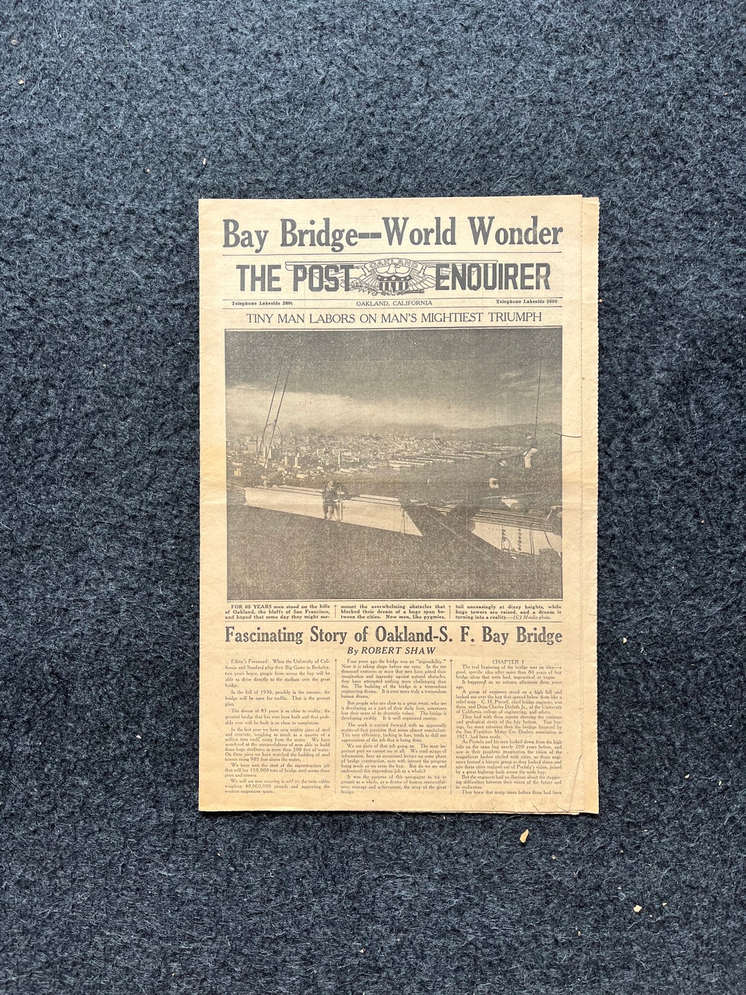 1937 Golden Gate Bridge Opening Pamphlet, San Francisco Souvenirs ...