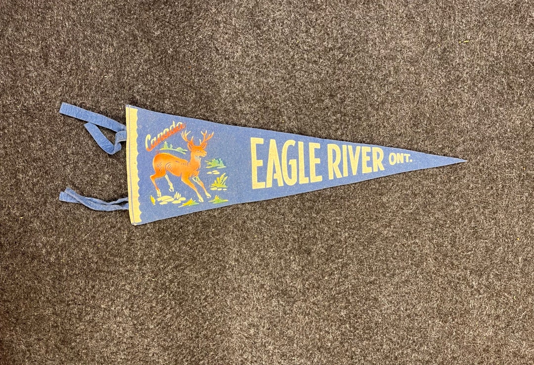 Vintage Eagle River Ontario Canadian Felt Pennant, Canada Decor Wall ...