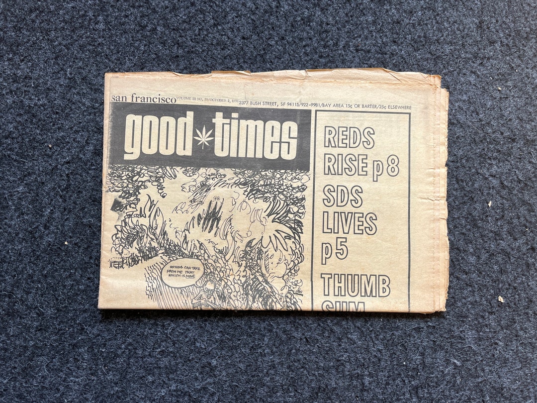 1970s High Times Underground Newspaper, Black Panther Party, Vintage ...