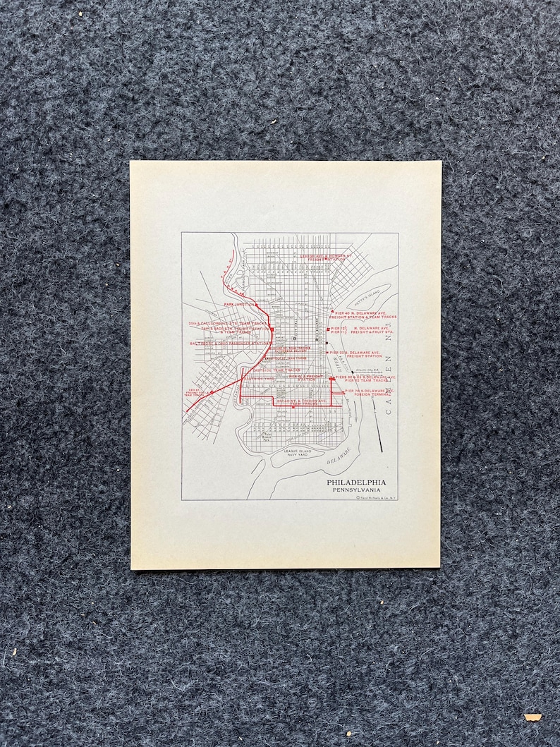 1930s Philadelphia Railroad Map: Vintage Industrial Wall Decor - Etsy