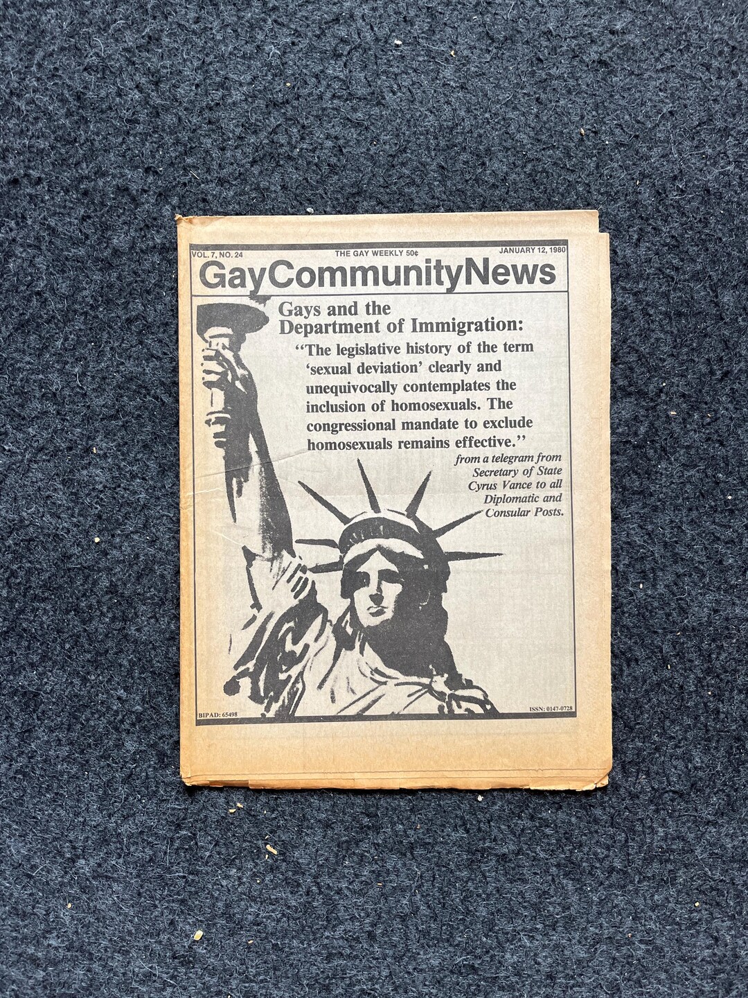 1980s LGBT Statue of Liberty Newspaper, LGBTQIA Memorabilia, Queer ...