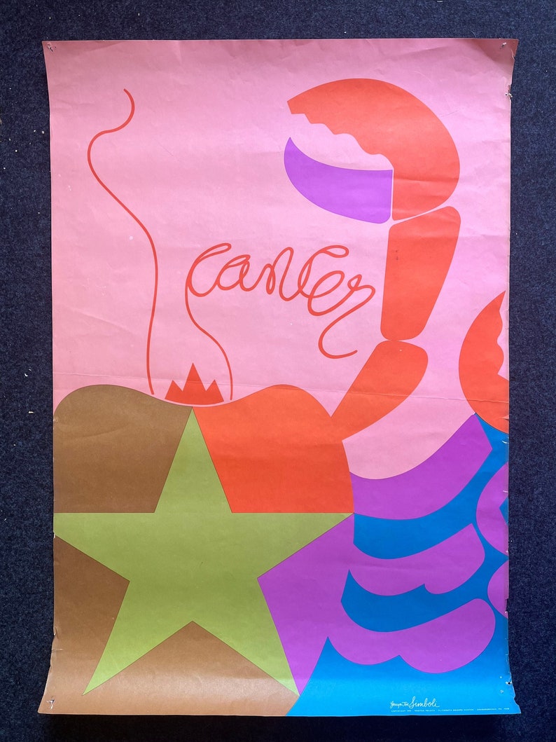 Original 1969 Horoscope Cancer Zodiac Poster – Joe Simboli Vintage ...