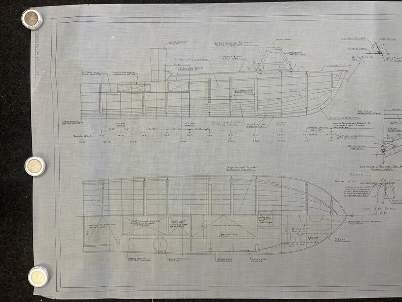 Original US Navy Ship Blueprint - LSCR Naval Boat Blueprints and Graphs ...
