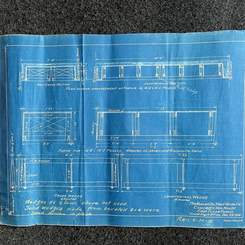 Vintage Blueprint - Etsy